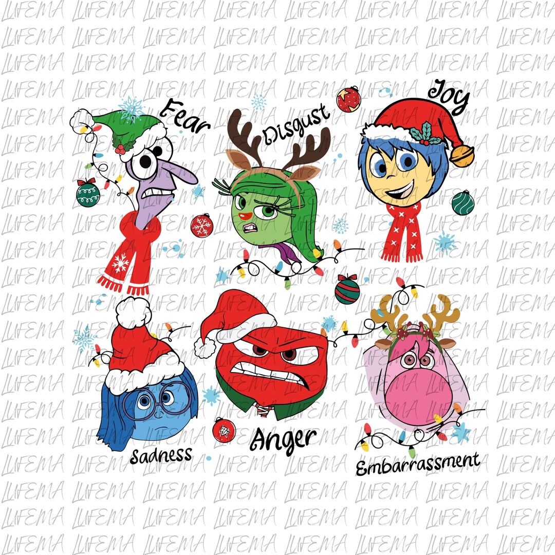 Inside Out Characters Christmas PNG, Disney Inside Out Christmas PNG ...
