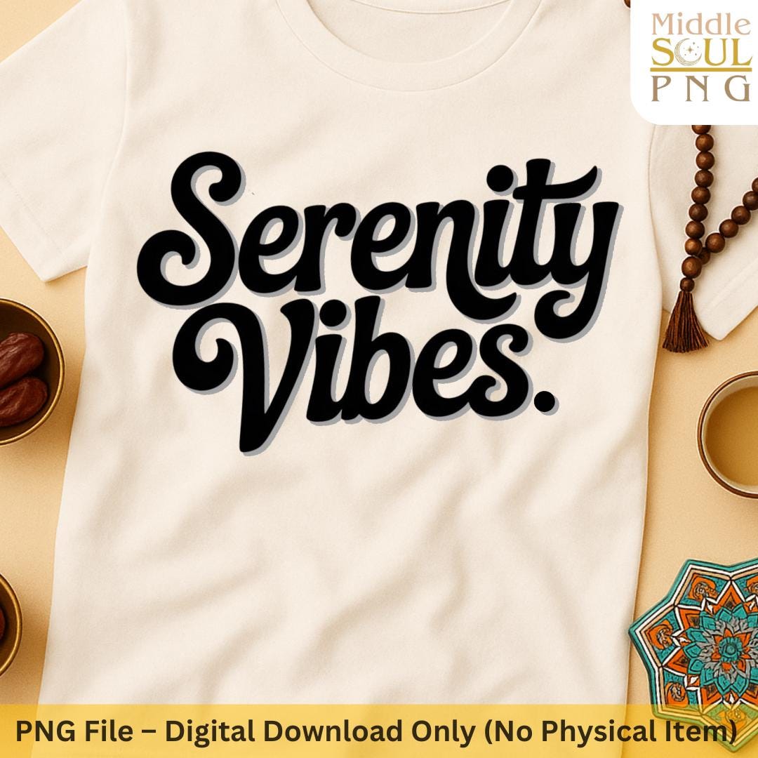 Serenity Vibes PNG – Versatile Middle Eastern Vintage Minimal Digital ...