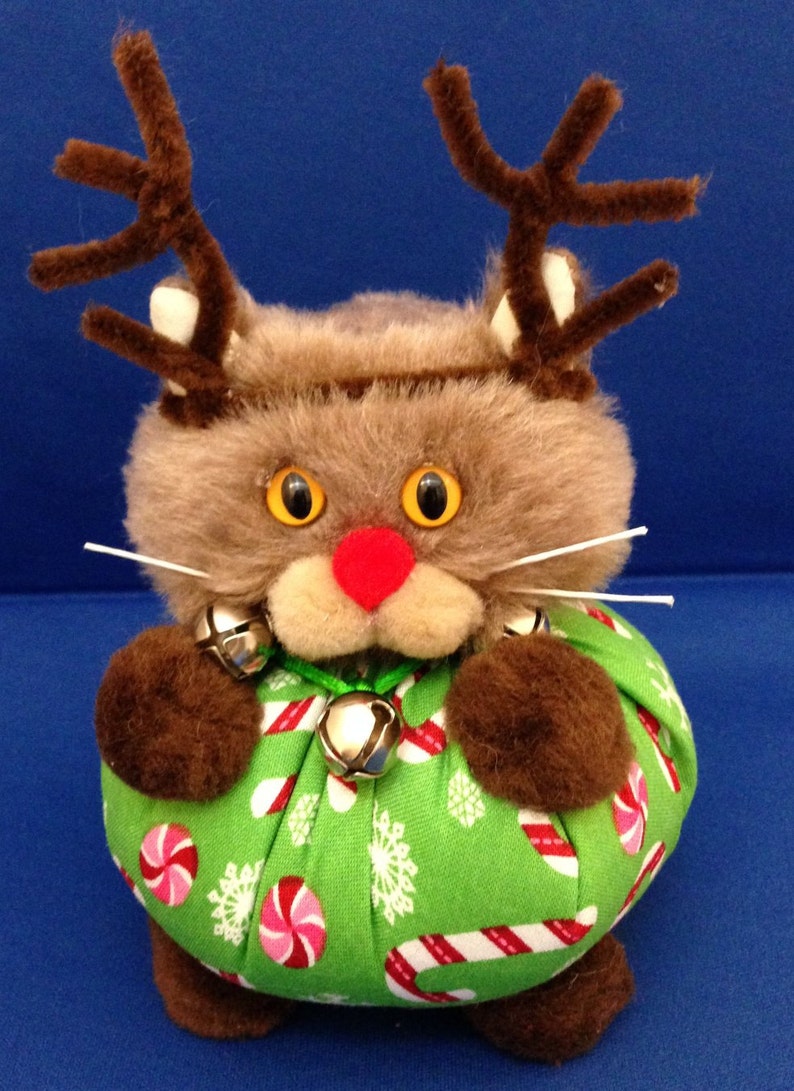 Randolph the Red-nosed Kitty Christmas Cat Purrsonality - Etsy