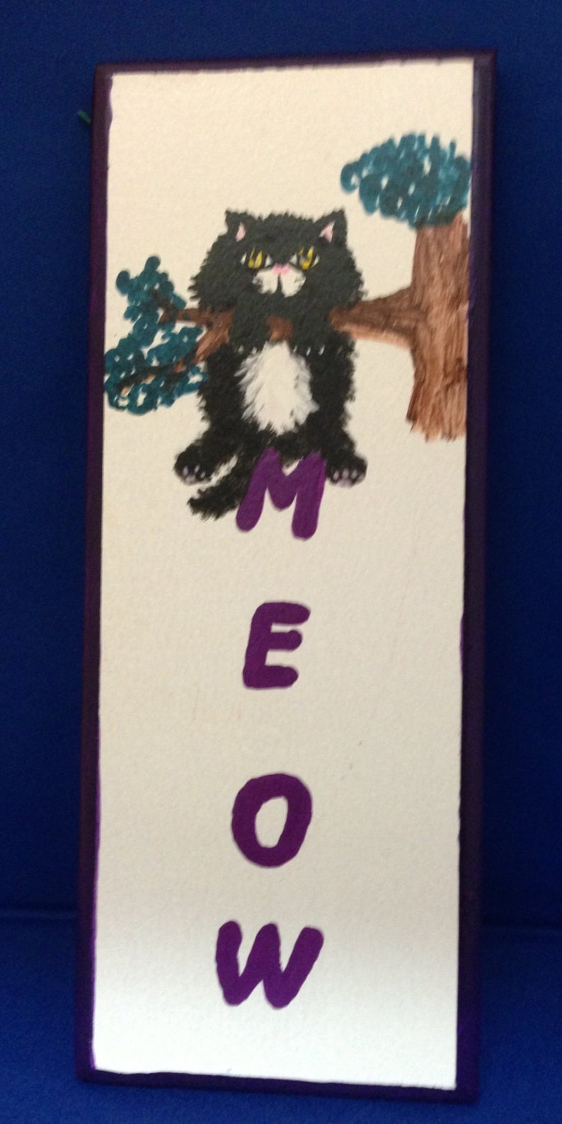 MEOW - Cat Chat(tm) - Hand Painted Wooden Sign Home Decor - 40326 - Etsy