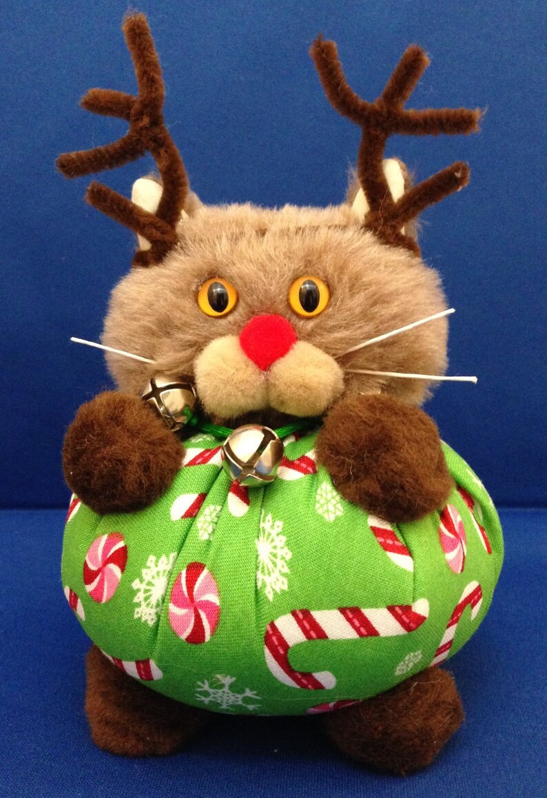Randolph the Red-nosed Kitty Christmas Cat Purrsonality - Etsy