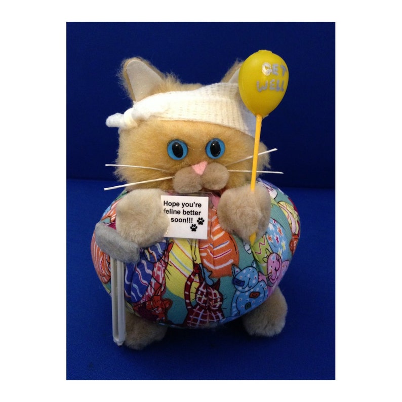 Feline Better Get Well Festive Feline Cat Purrsonality - Etsy