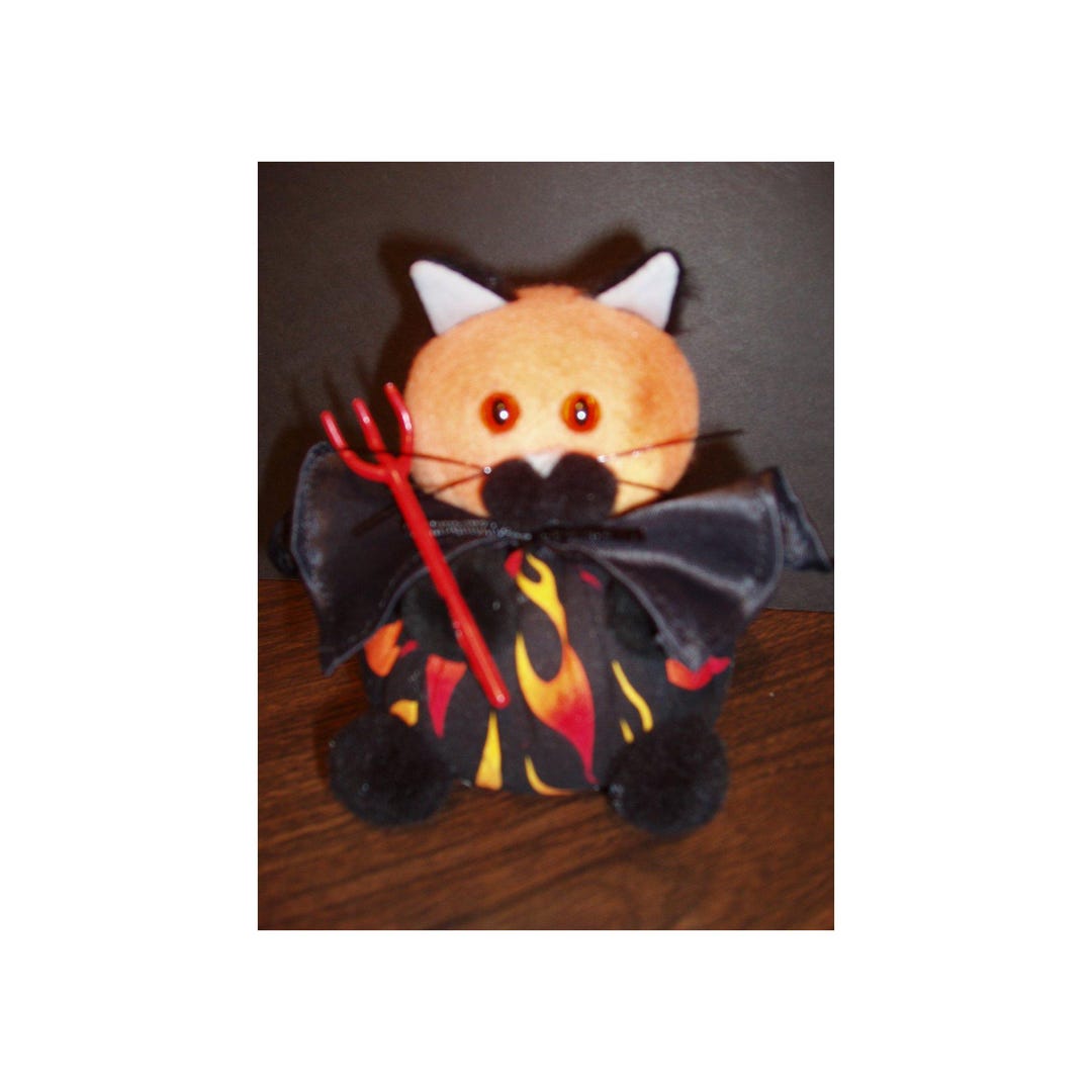 Dante the Devil - Halloween Cat Purrsonality - Fiber Art Collectible 34 ...