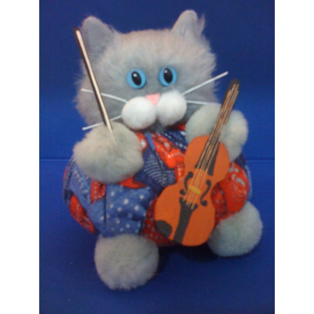 Fiddler Mcgee - Fiddle Musician Cat Purrsonality - Fiber Art ...