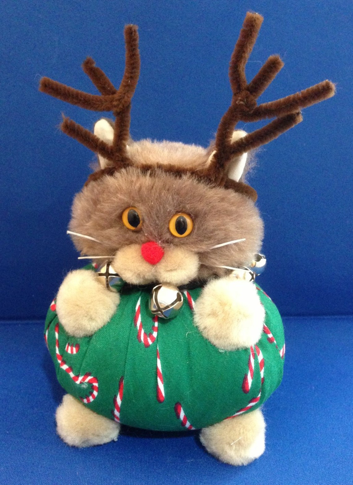 Randolph the Red-nosed Kitty Christmas Cat Purrsonality | Etsy