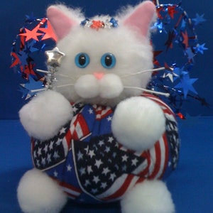 Liberty - Independence Day Cat Purrsonality - Fiber Art Collectible 134 ...