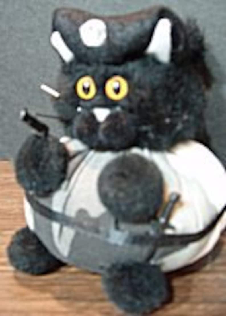 READY TO SHIP - Commando Kitty - Hero Cat Purrsonality - Fiber Art ...