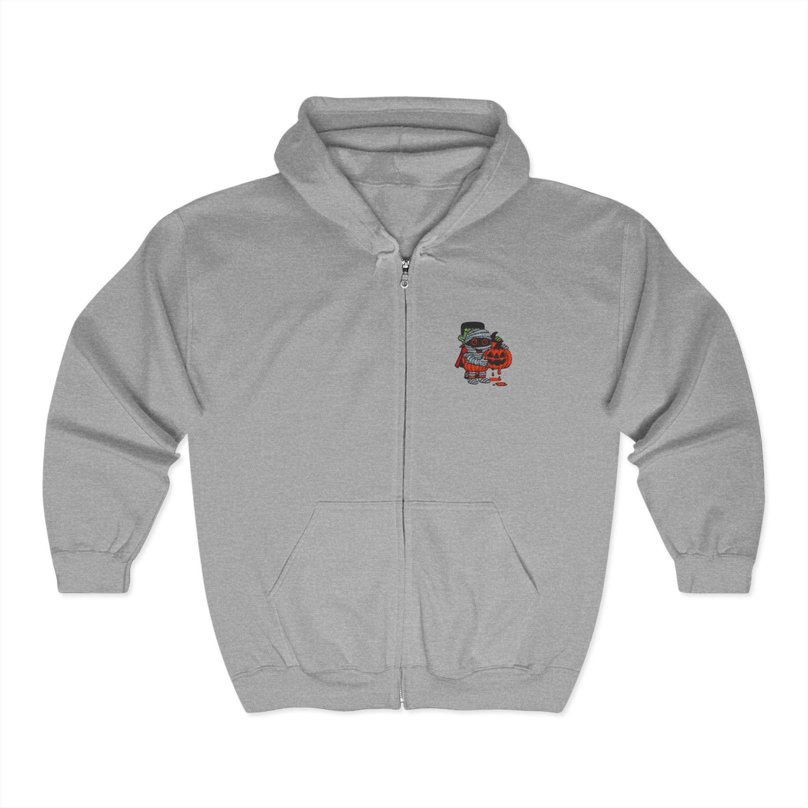 Embroidered Mummy Zip-up Hoodie: Cozy Halloween Sweatshirt - Etsy