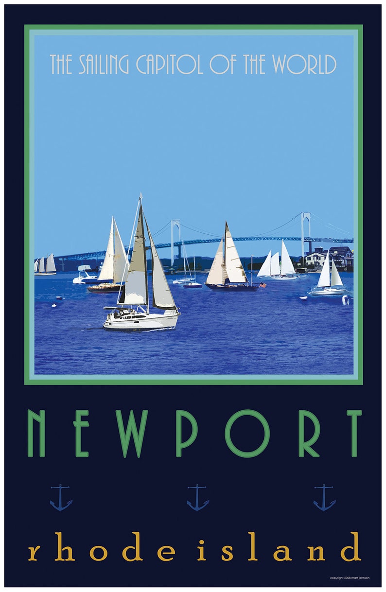 Wall Art, Newport Rhode Island Old Style Travel Poster - Etsy