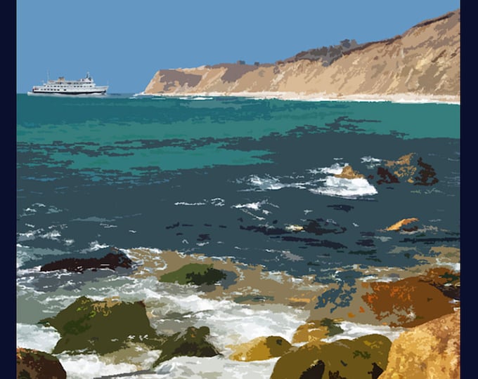 Wall Art Block Island Travel Poster - Etsy