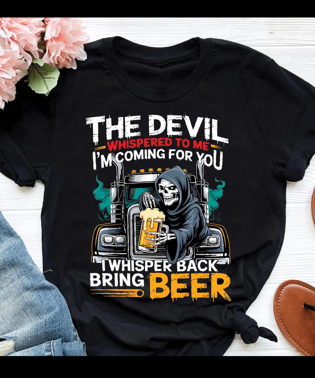Funny Devil and Grim Reaper Design PNG SVG, the Devil Whispered to Me ...