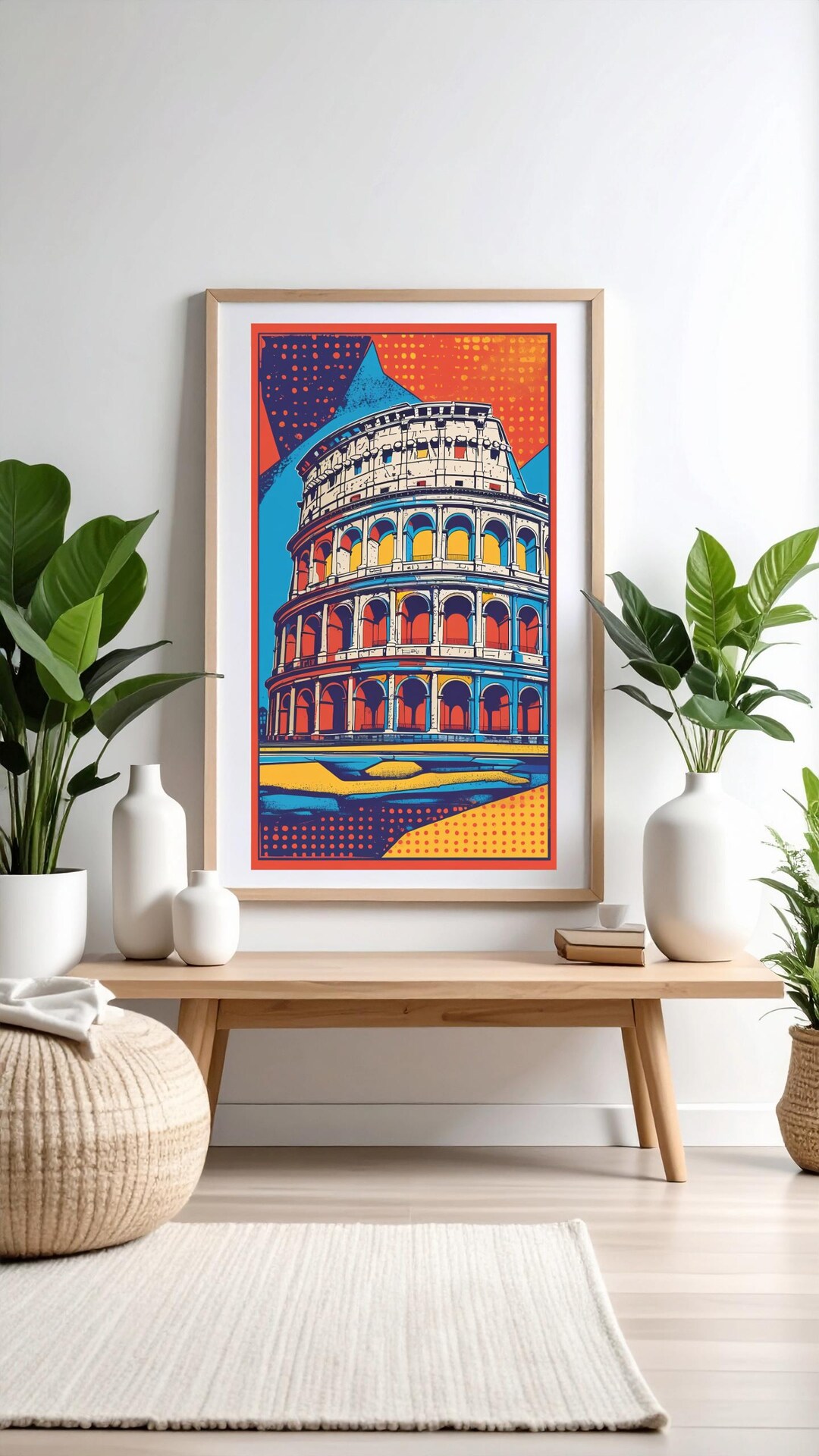 Retro Rome Colosseum Print: Bold Pop Art Travel Poster (digital ...