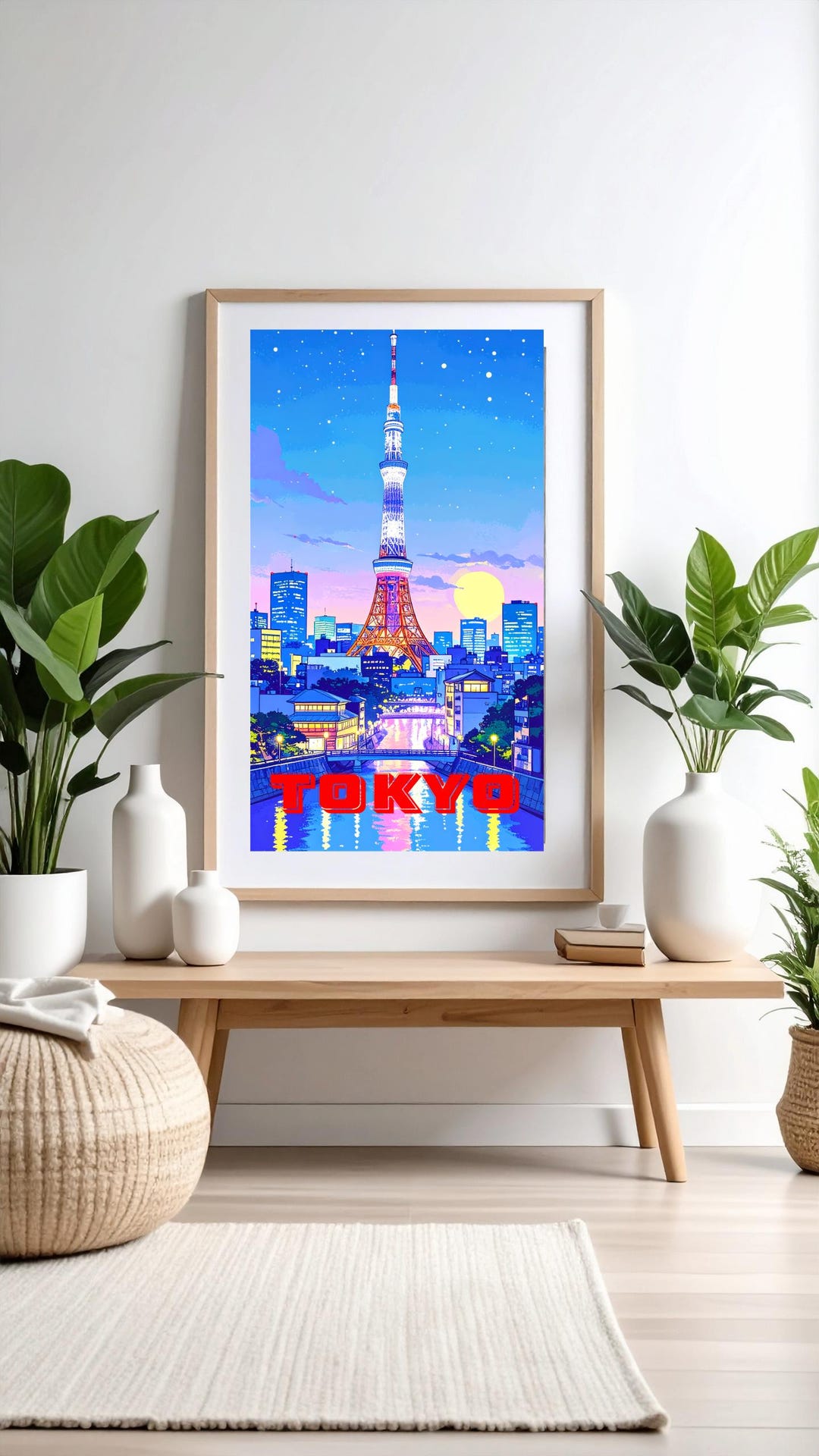Tokyo Japan Night Travel Poster | Pop Art Tokyo Tower Print | Vintage ...