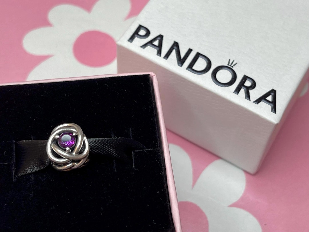 Pandora Amethyst Eternity Cirlce Charm (authentic) - Etsy