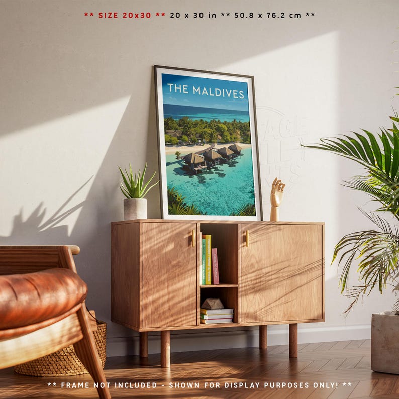 The Maldives | Vintage Travel Poster - Etsy UK