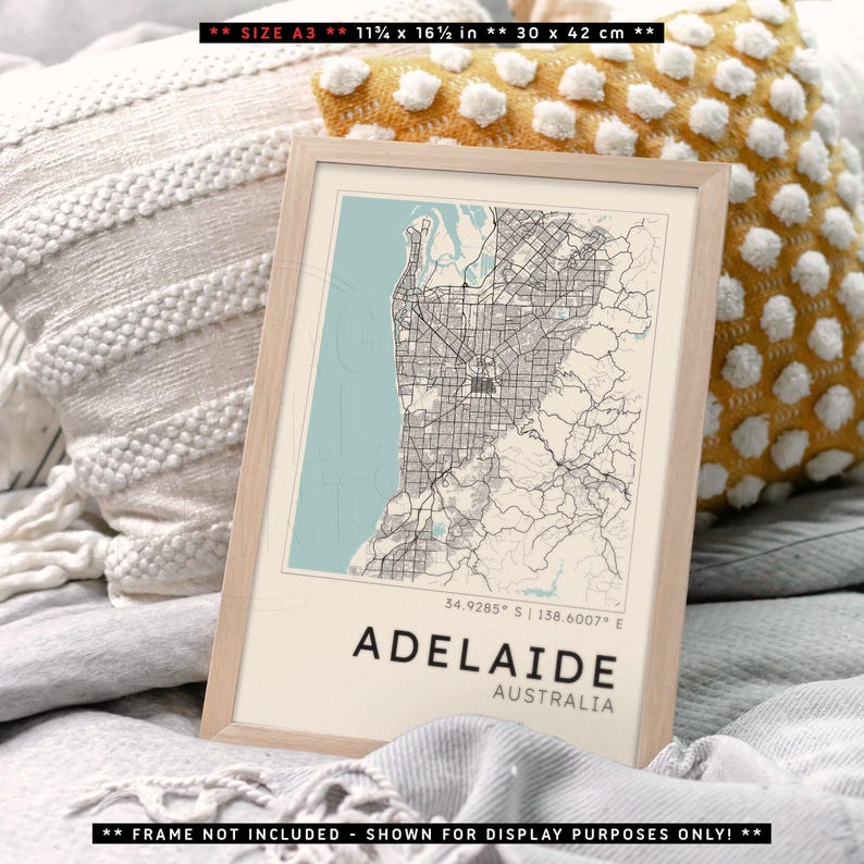 Adelaide, Australia | City Map Poster - Etsy
