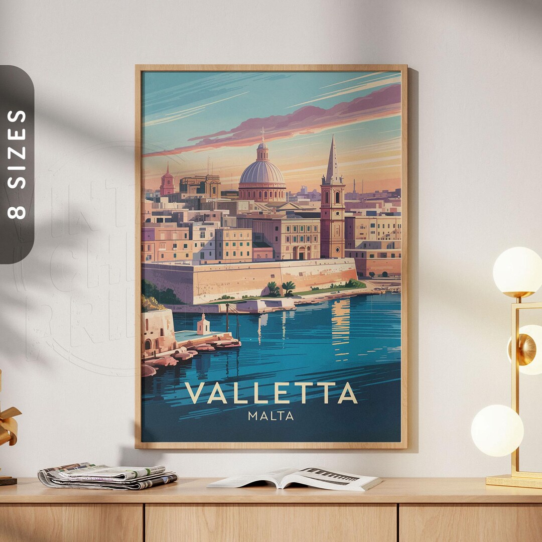Valletta, Malta | Vintage Travel Poster - Etsy