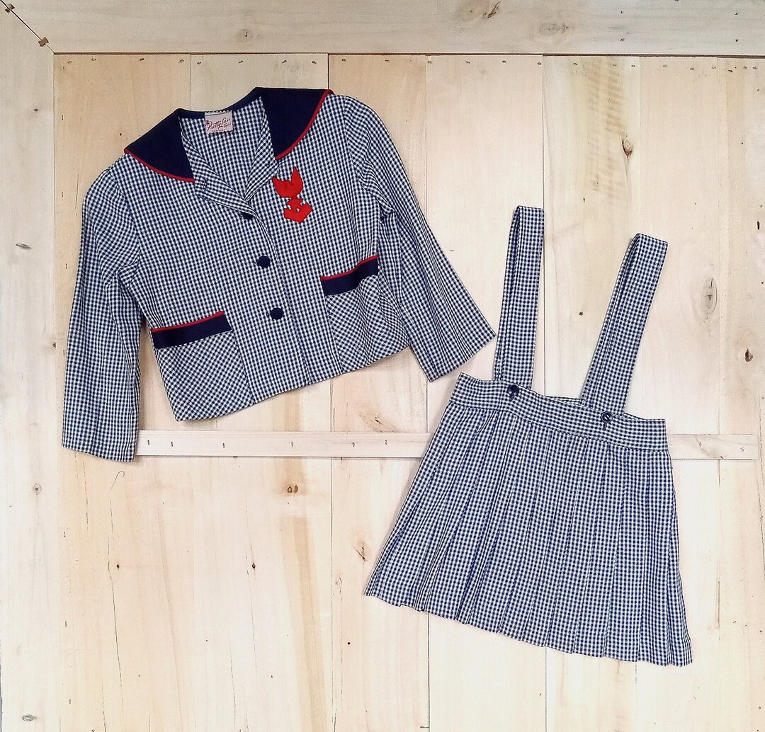 1940's Vintage Girls 2 Pc. Sailor Suit Outfit Young Girls Jacket Skirt ...