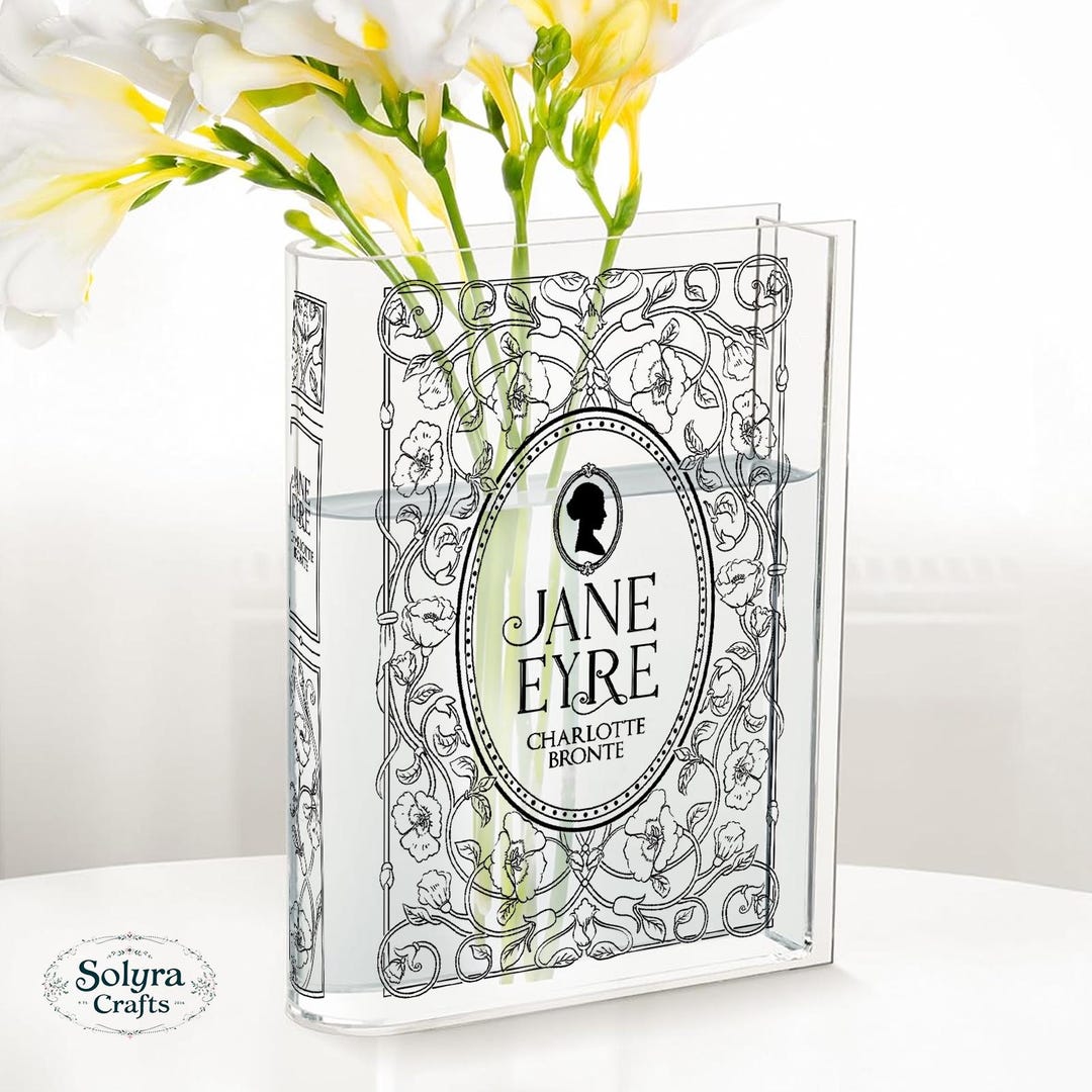 Jane Eyre Acrylic Book Vase, Clear Book-shaped Vase, Literary Decor ...