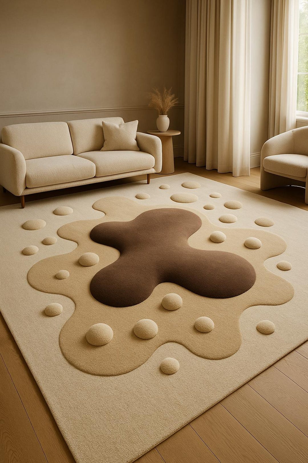 Hand-tufted Wool 3D Blob Rug, Modern Organic Sculpted Carpet - Etsy