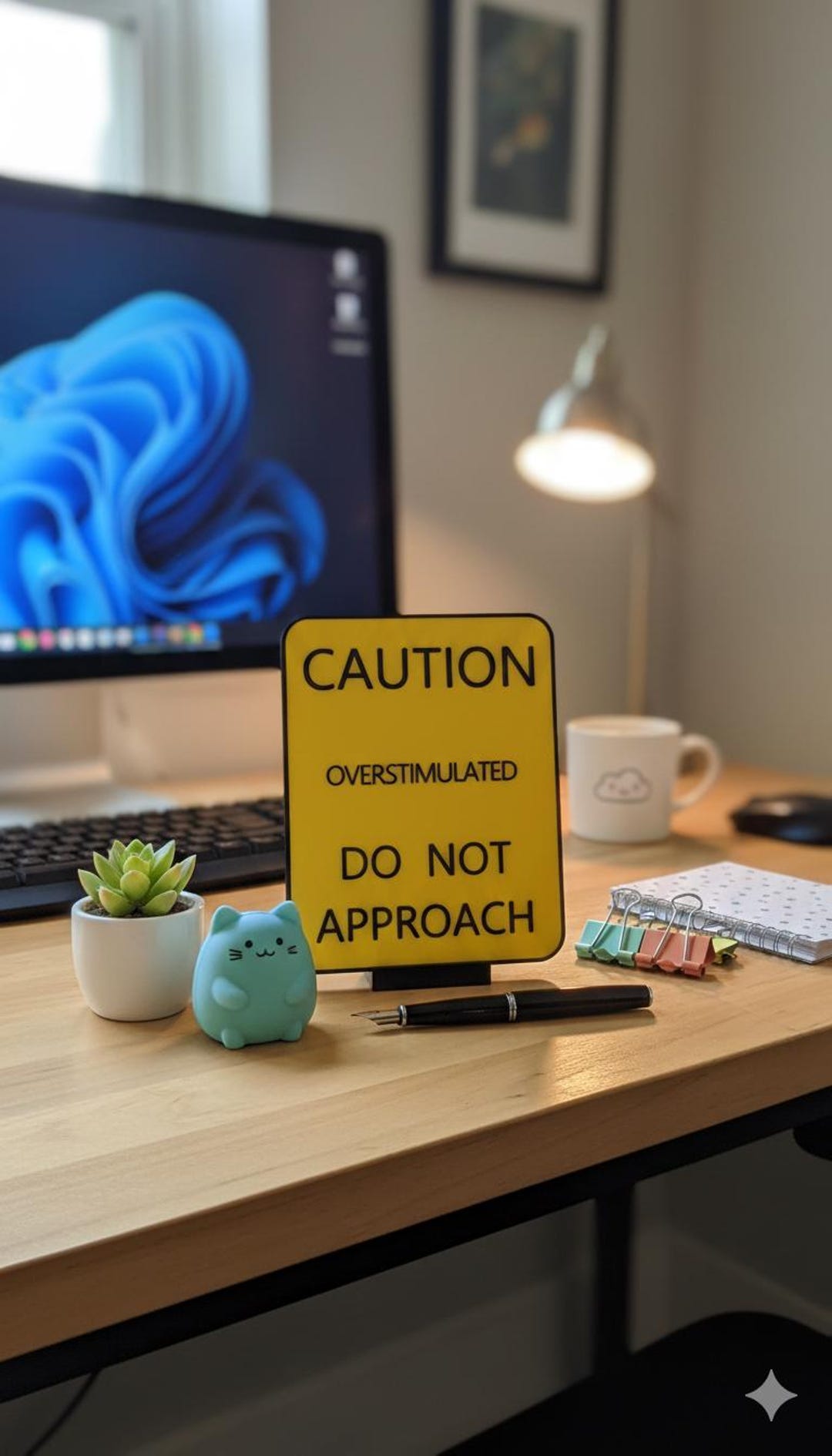 CAUTION: Overstimulated — Do Not Approach Funny Sign W/stand! Sarcastic ...