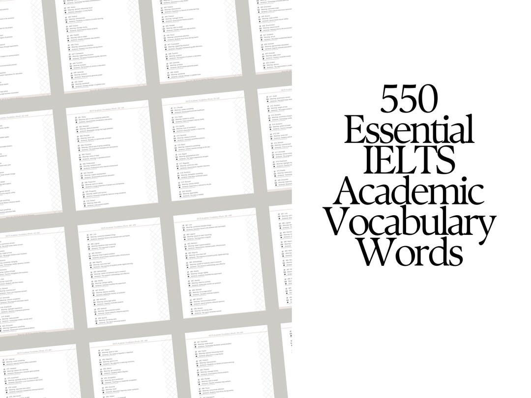 IELTS Academic Vocabulary Reviewer | 550 Words With Meanings ...