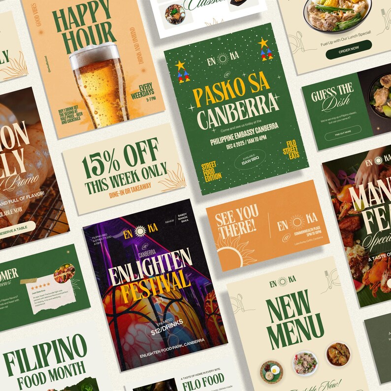 Filipino Food Email Graphics: Restaurant Canva Templates (canva Pro ...