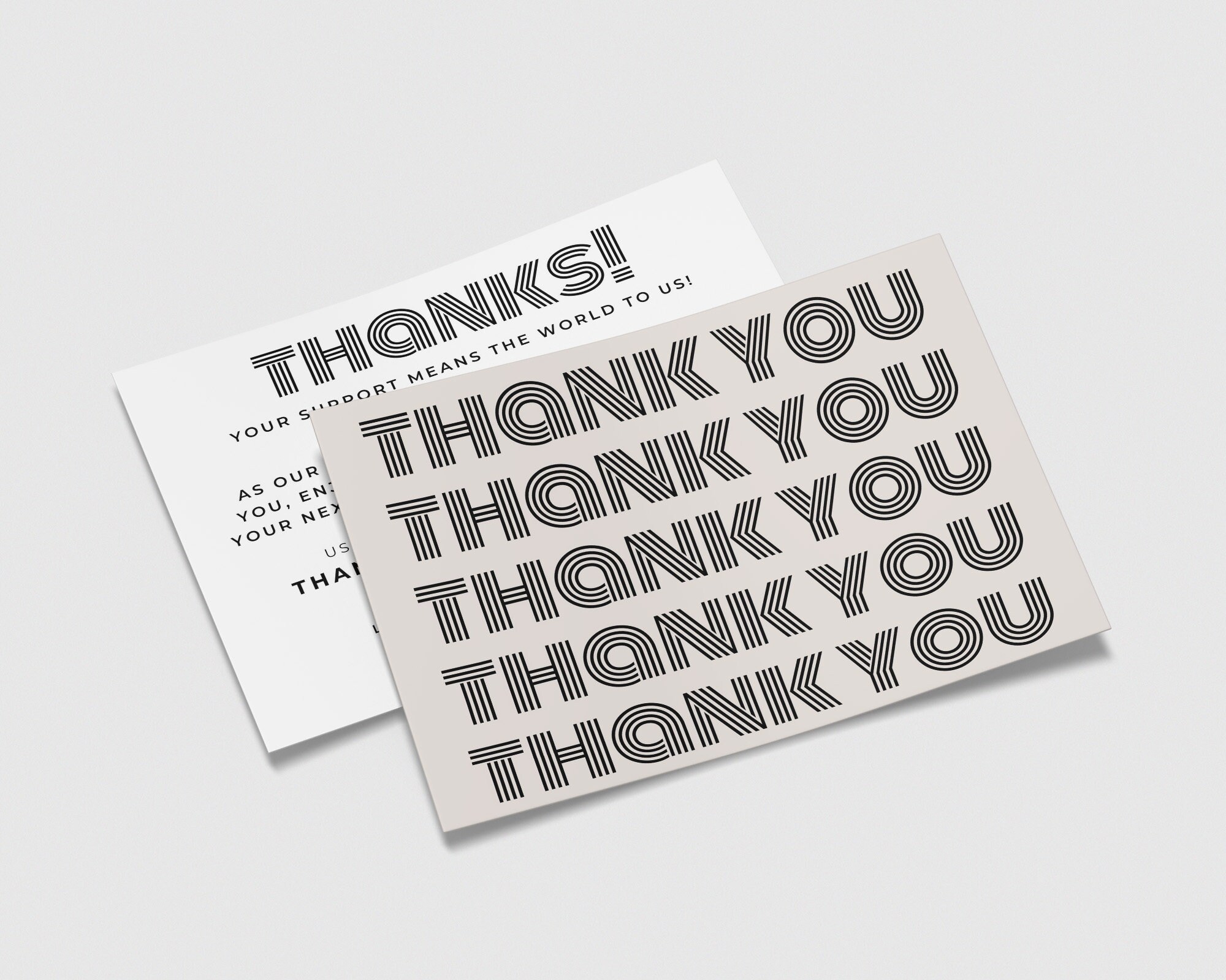 Digital Thank You Card Template for Small Business DIY Thanks Printable ...