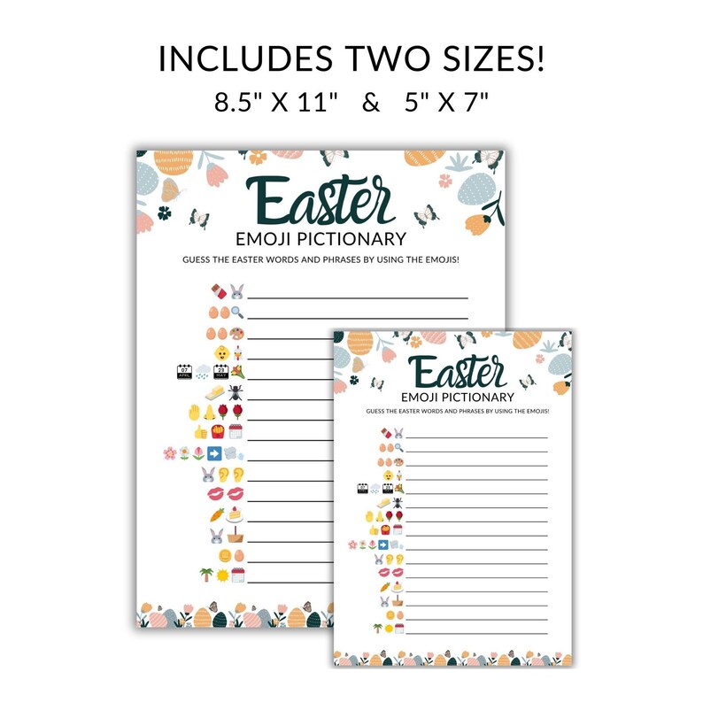 Easter Emoji Pictionary Game Digital Download Worksheet Party Celebrate ...