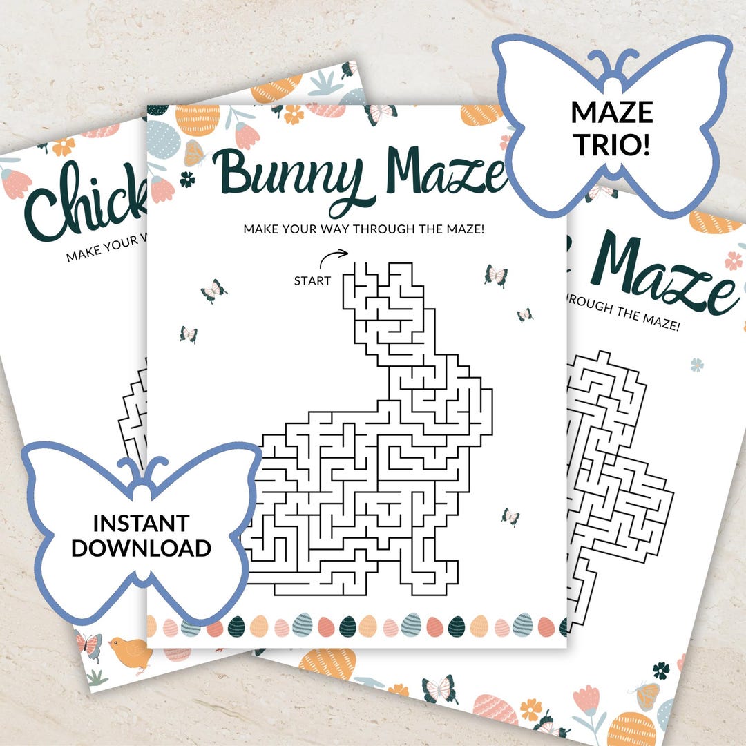 Spring Maze Trio Puzzle Digital Download Worksheet Party Celebrate ...