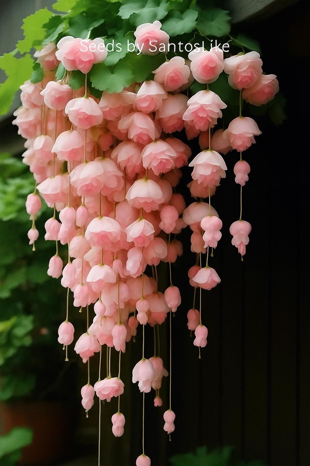 25 Light Pink Weeping Begonia Seeds: Trailing Shade Flower for Hanging ...