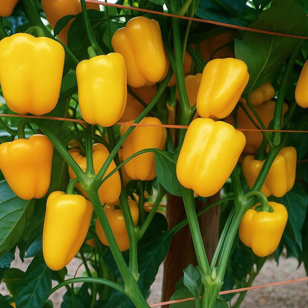 100 Mini Yellow Bell Pepper Seeds - Organic, Heirloom, Sweet, Rare ...