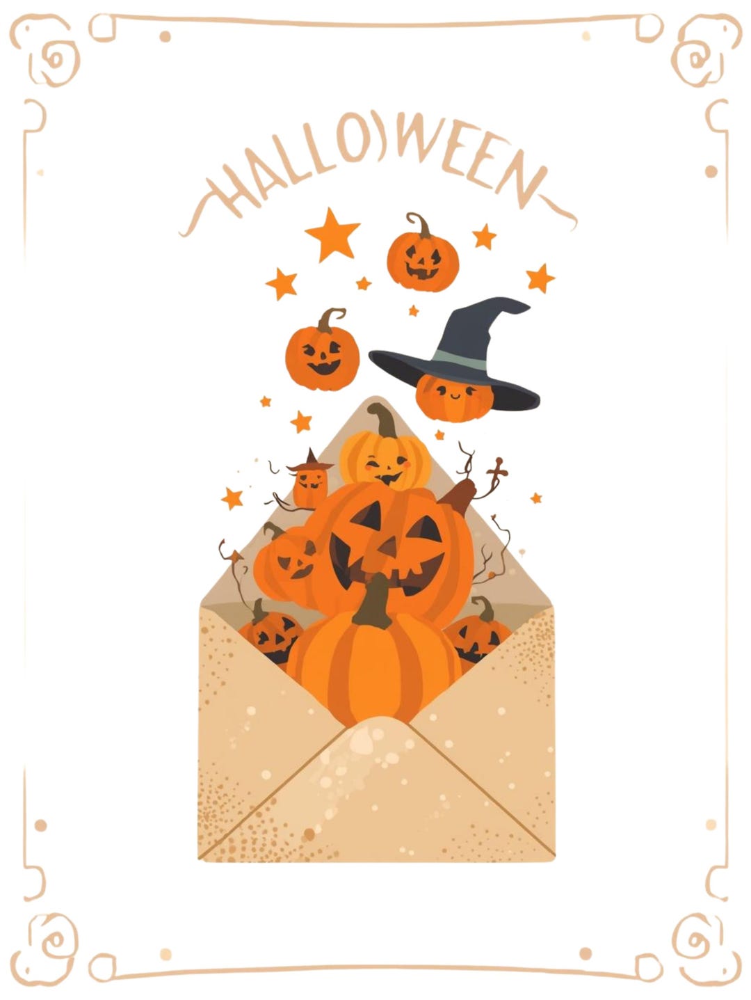 100 Clip Art Halloween Cute Ghosts,pumpkins & Cats Kawaii Fall ...