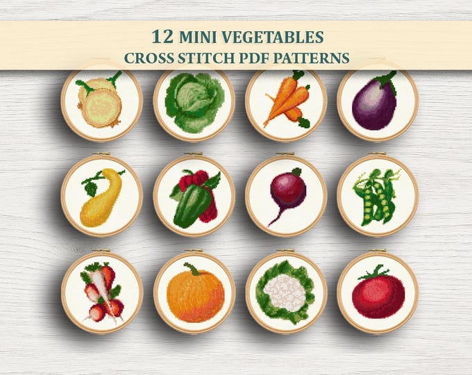 Vegetable Cross Stitch Pattern (instant PDF Download) - Etsy Canada