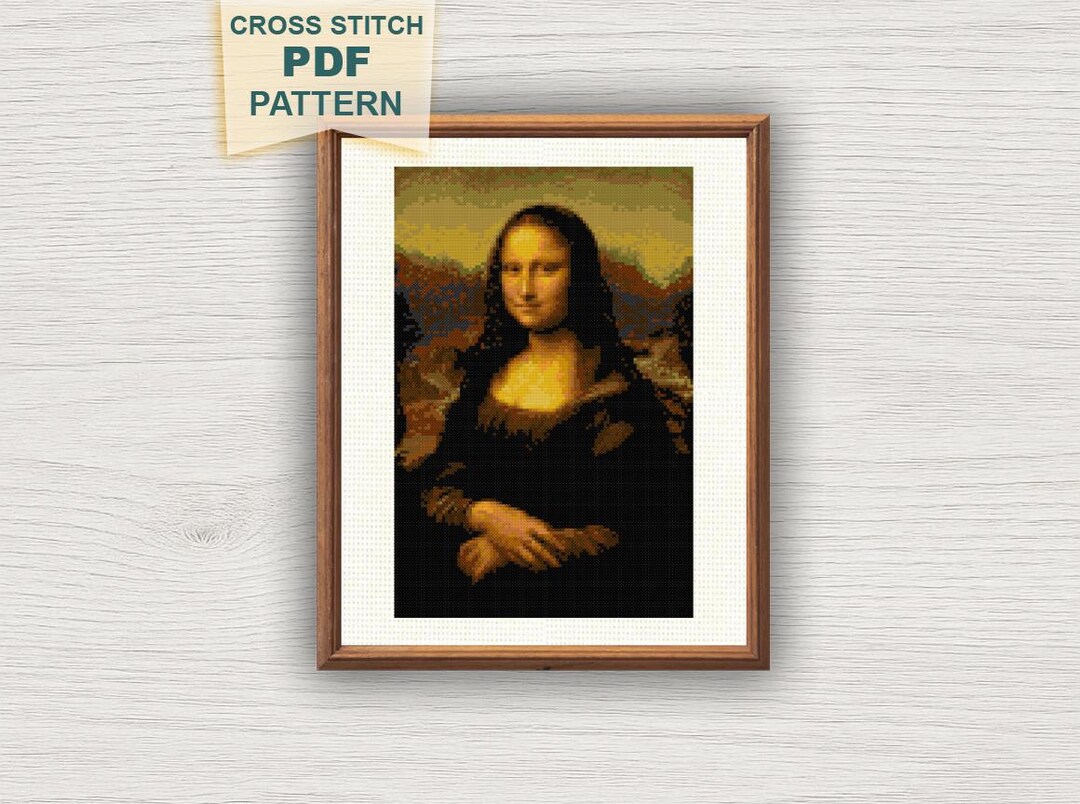 Mona Lisa - Leonardo Da Vinci Cross Stitch PDF Pattern. Famous Painting ...