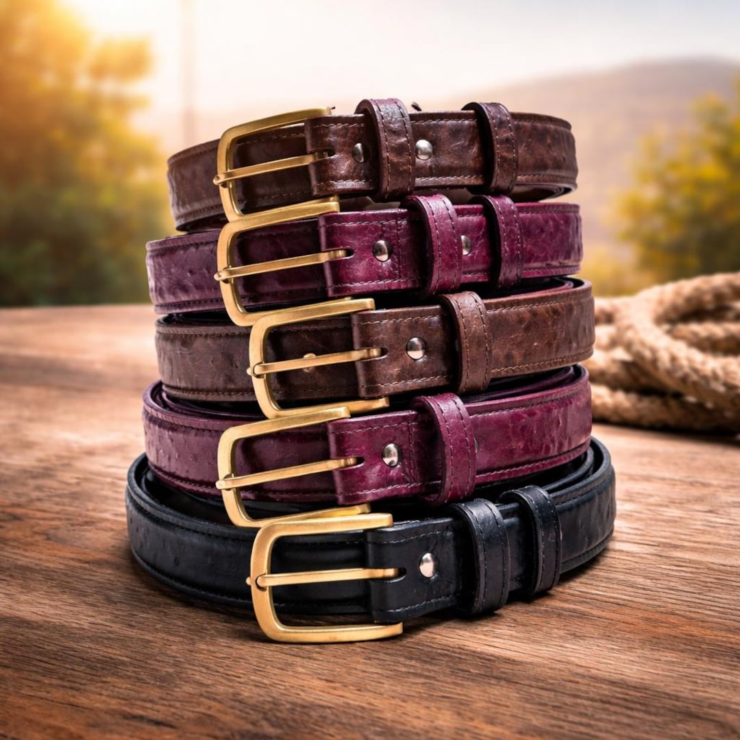 Luxury Genuine Ostrich Leather Men's Belt's, Birthday Gifts, Men Belt ...