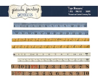 Vintage Tape Measure Measuring Old Printable Paper Craft Art Hobby ...