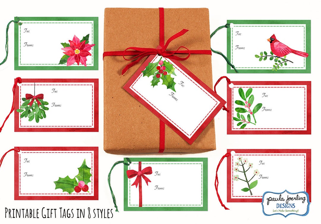 Printable Christmas Gift Tags, Holiday Gift Tags, Christmas Tags ...