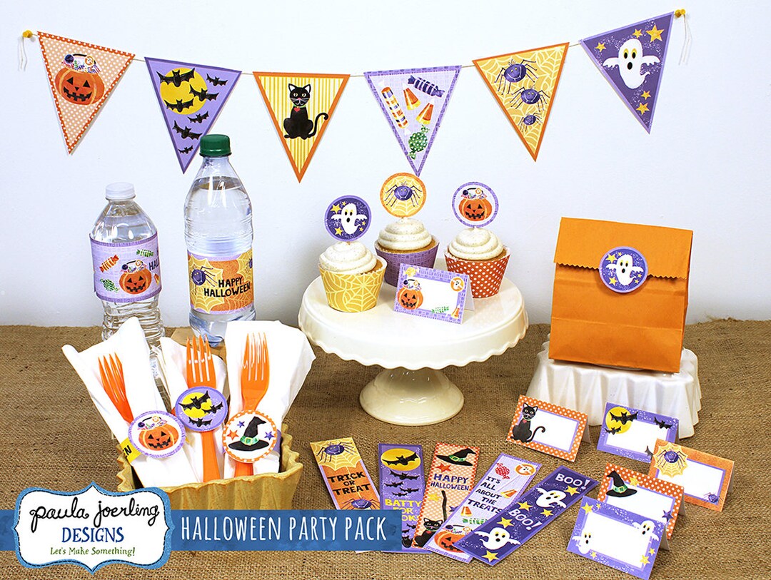 Printable Halloween Party Pack, Halloween Party Kit, Halloween Art ...