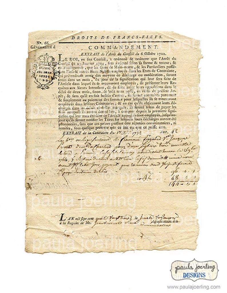 Vintage French Document, Printable, Digital Download, French Writing ...
