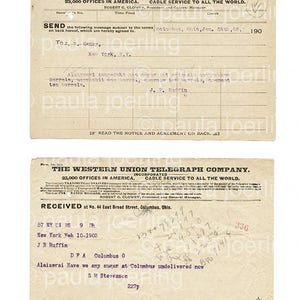 Printable Vintage Telegram, Western Union, Digital Download, Ephemera ...