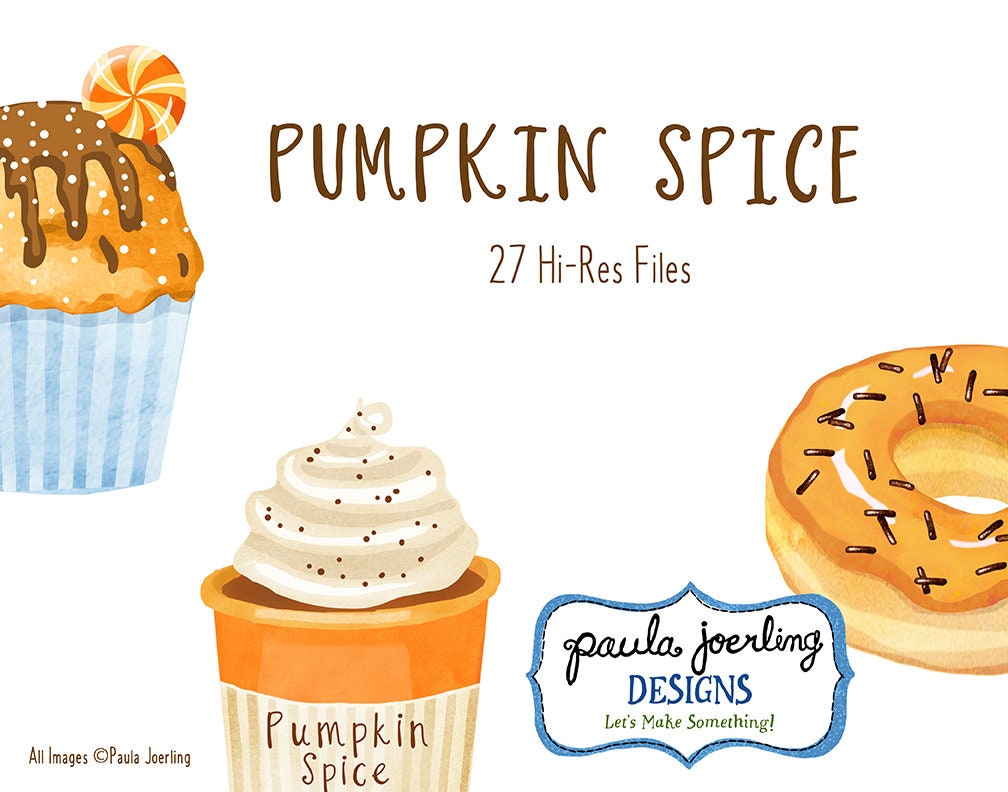 Pumpkin Spice Clip Art, Fall Images, Digital Download, Instant Download ...