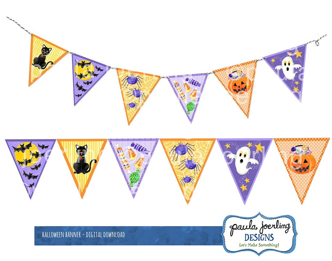 Printable Halloween Banner, Halloween Party Bunting, Halloween ...