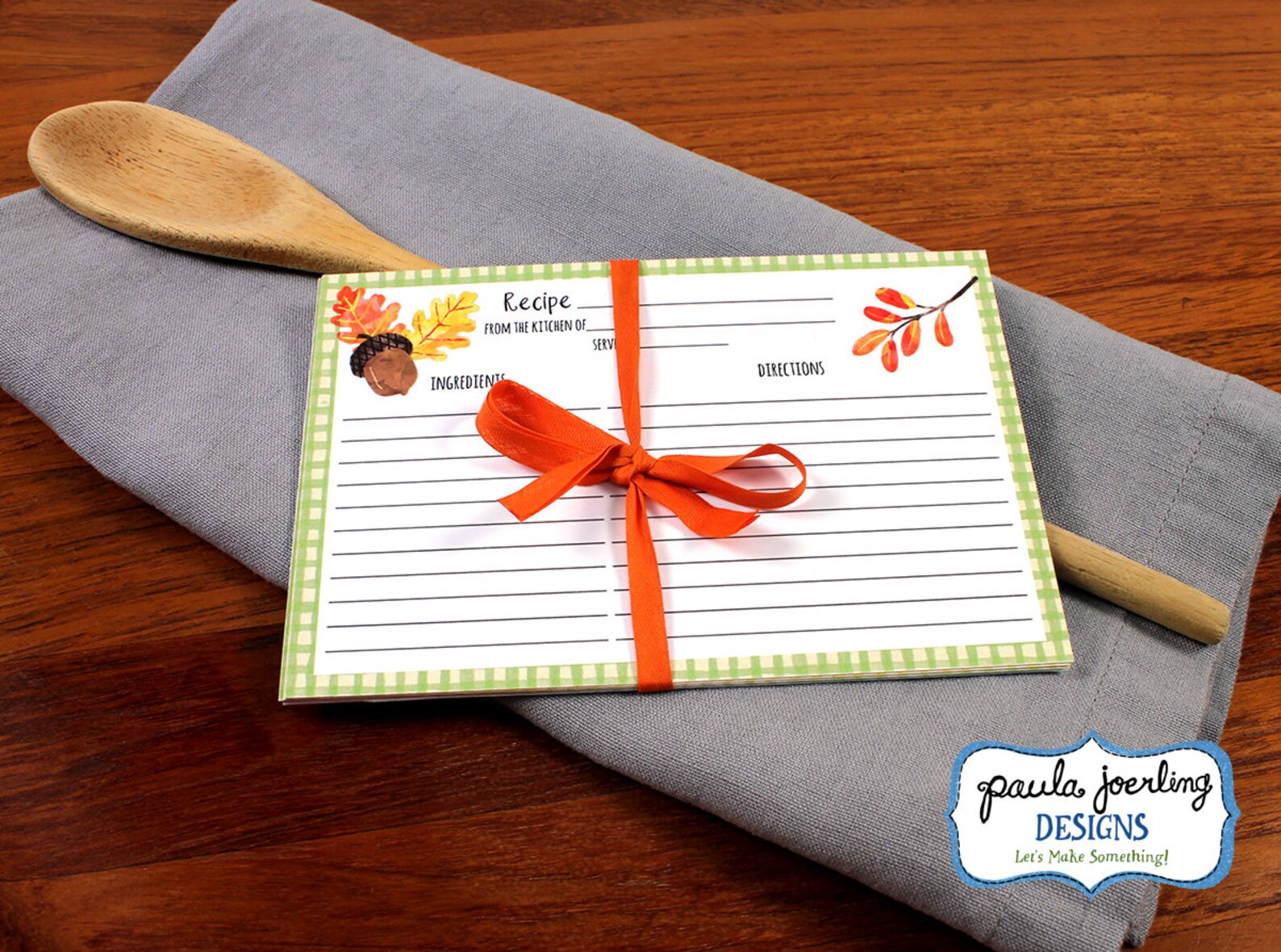 Printable Thanksgiving Recipe Cards, Thanksgiving Watercolor 4 X 6 ...