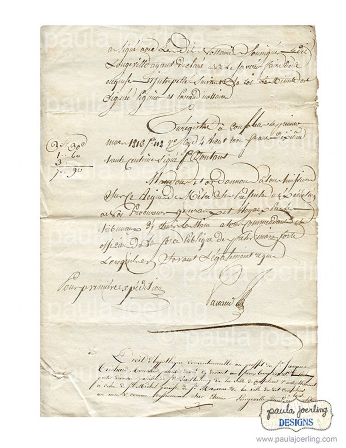 Printable French Cursive, Old French Writing Digital Download, Ephemera ...