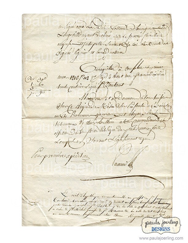 Printable French Cursive, Old French Writing Digital Download, Ephemera ...