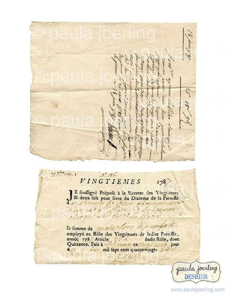 French Writing, French Document, Printable, Digital Download, Ephemera ...