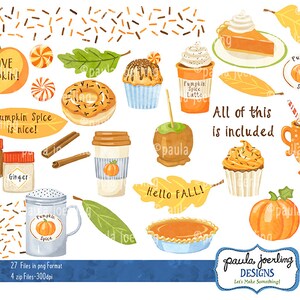 Pumpkin Spice Clip Art, Fall Images, Digital Download, Instant Download ...