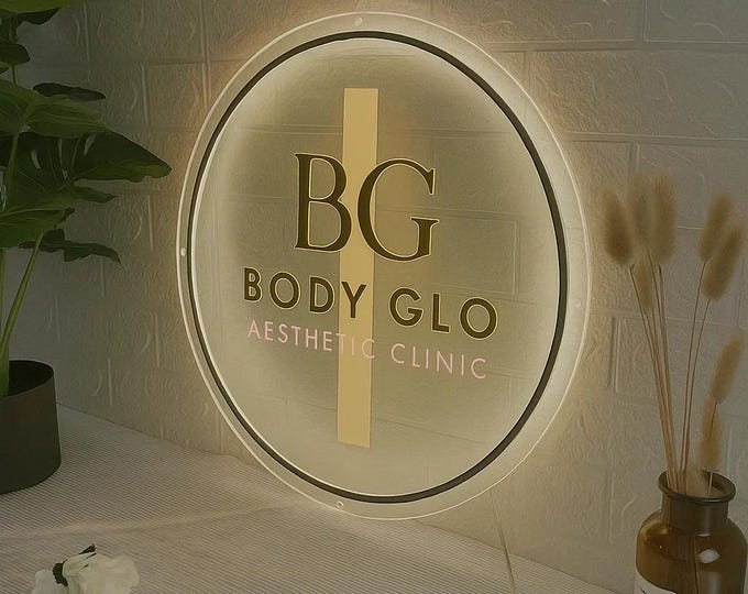 Custom LED Backlit Acrylic Logo Sign | Illuminated Business Sign ...