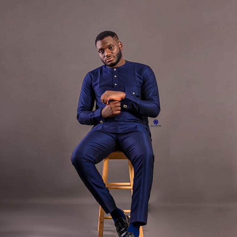 Navy Blue Mens African Outfit - Etsy